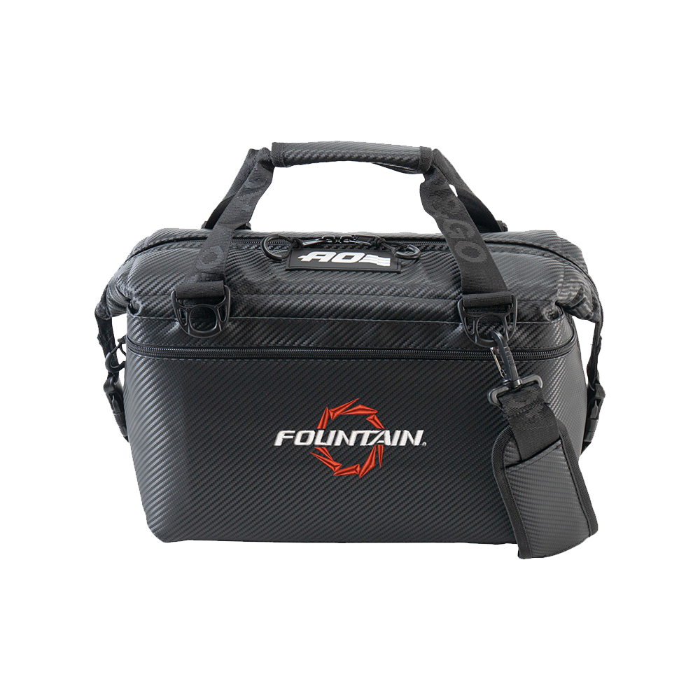 Fountain AO Soft Cooler Bag (24 Cans) - Red Logo, Carbon Black ...